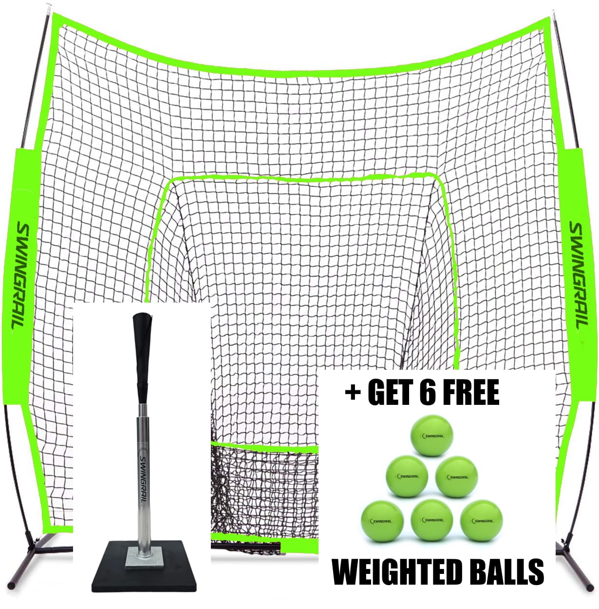 HITTING NET + PLATINUM TEE + 6 FREE WEIGHTED TRAINING BALLS – SWINGRAIL ...